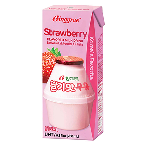 Binggrae Strawberry Flavored Milk (Halal) - 1004Gourmet.com